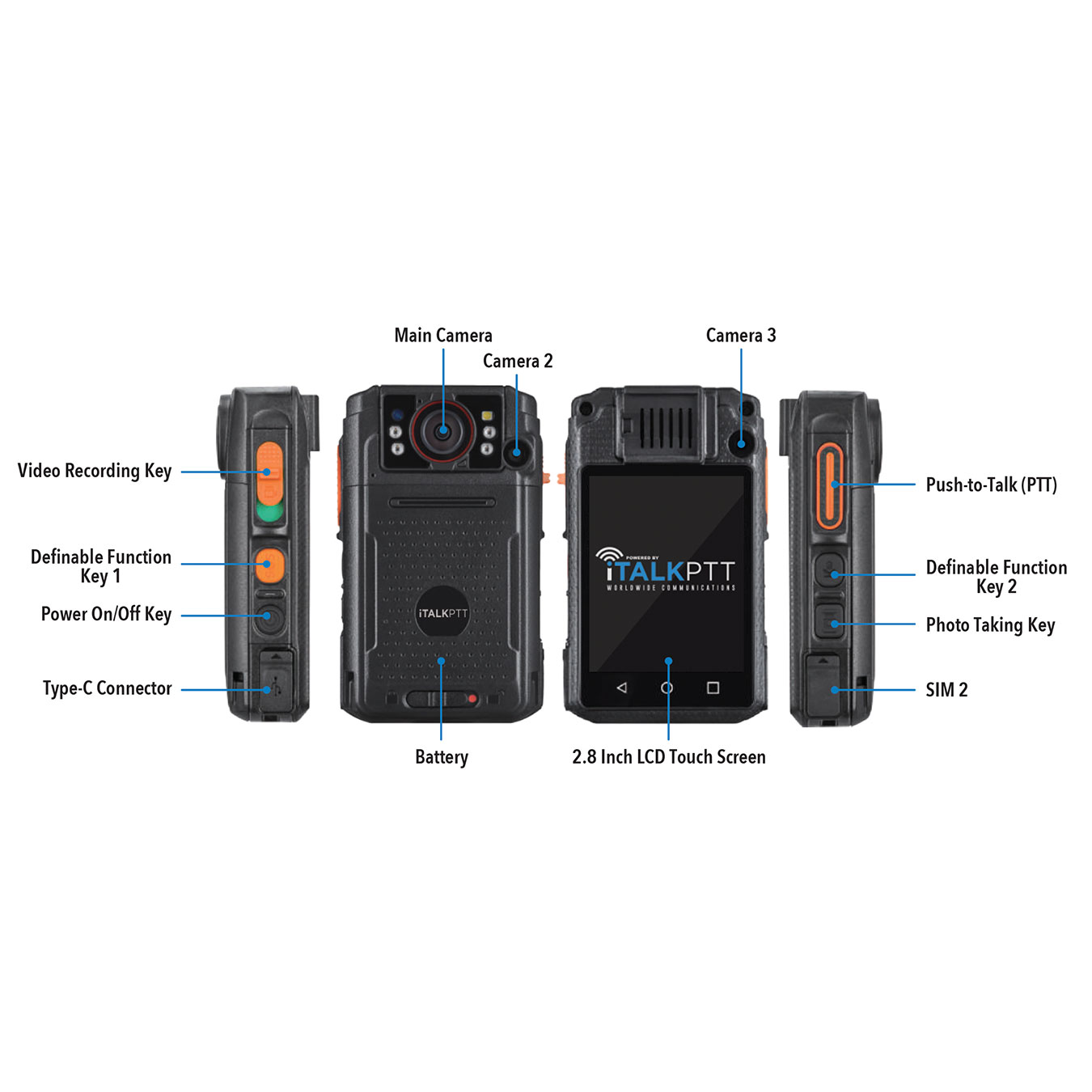 iTALK BC8 PTT Body Cam - Radiosource Telecoms
